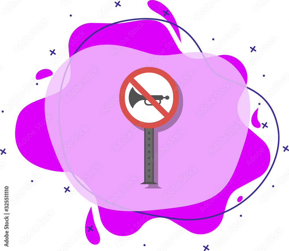 No honking colored icon. Simple color vector of road signs and ...