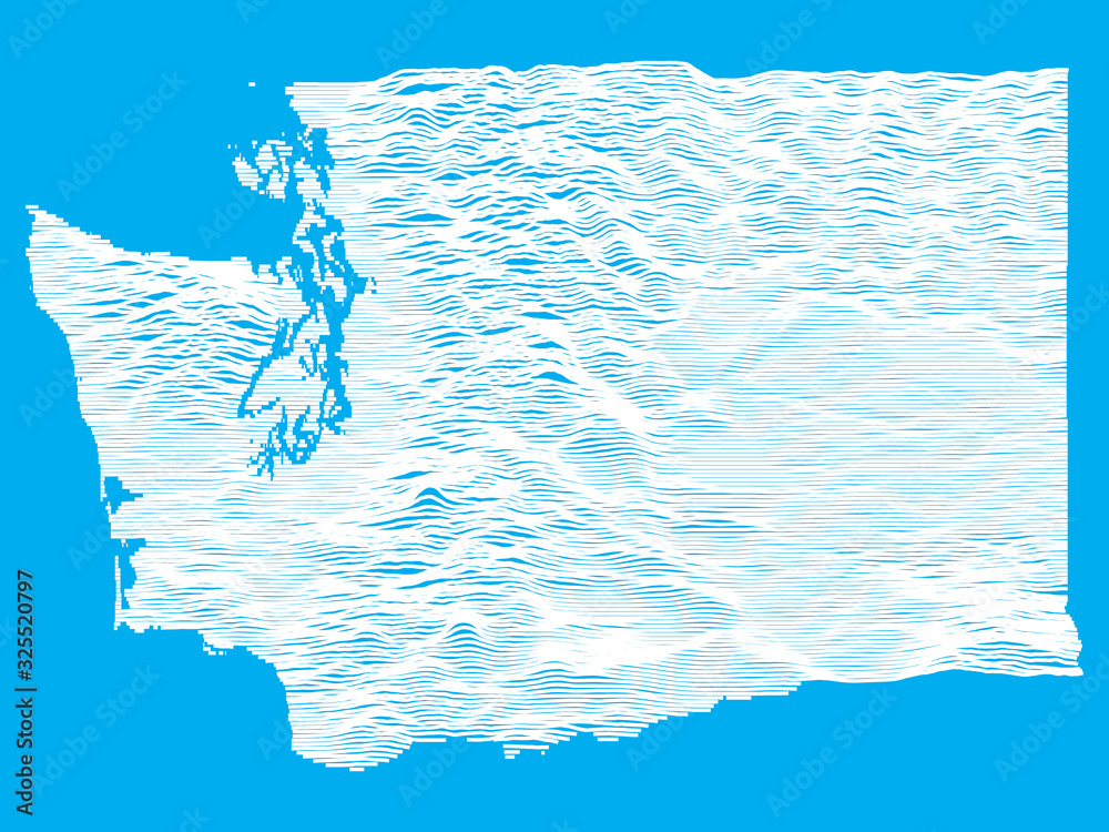 Blue Smooth Topographic Relief Peaks and Valleys Map of US Federal ...