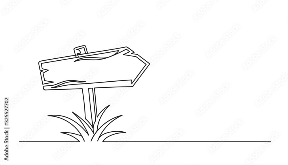 Continuous one line drawing of a signpost Stock Vector | Adobe Stock