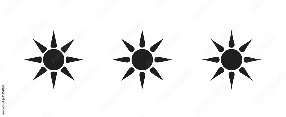set of sun icon. sun and star symbols in simple flat design Stock ...