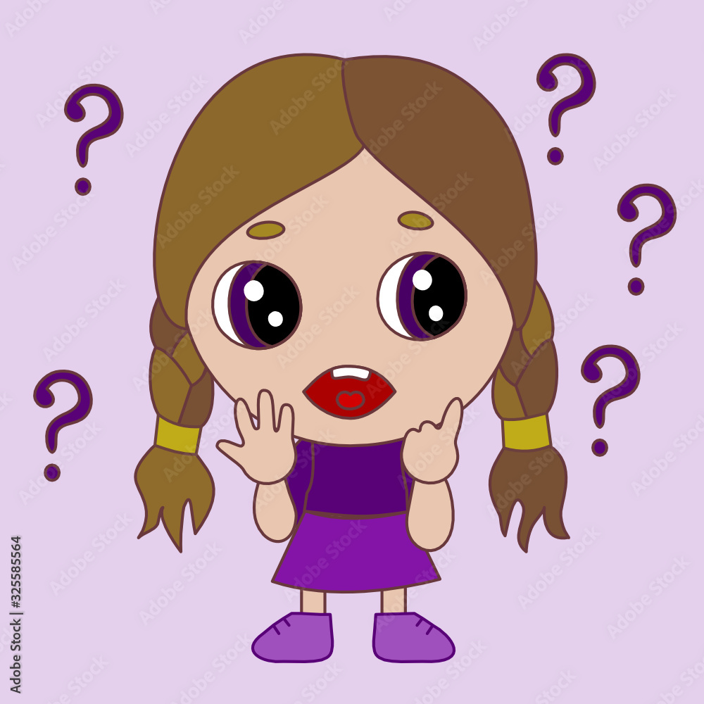 emoji with a chibi girl who, with his whole appearance, shows that he ...