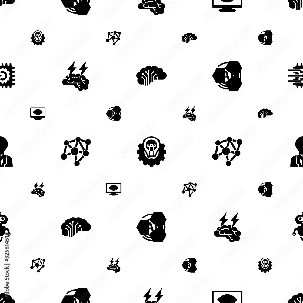 intelligence icons pattern seamless. Included editable filled AI ...