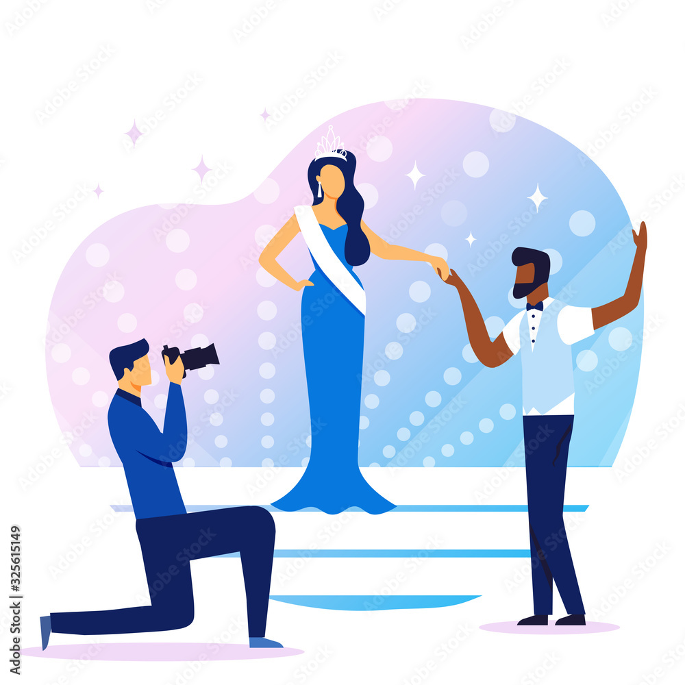 Beauty Competition Conclusion Vector Illustration. Contest Winner, Show ...