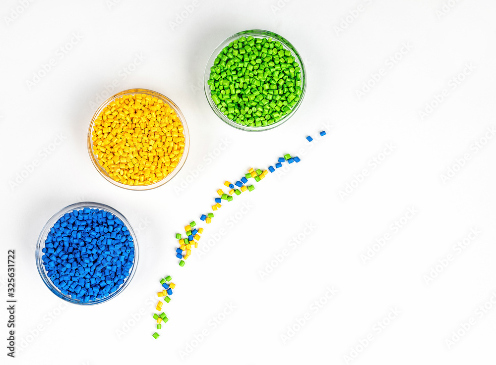 Polymeric dye. Plastic pellets. Colorant for plastics. Pigment in the ...
