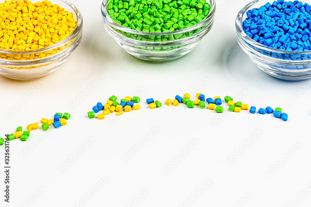 Polymeric dye. Plastic pellets. Colorant for plastics. Pigment in the ...