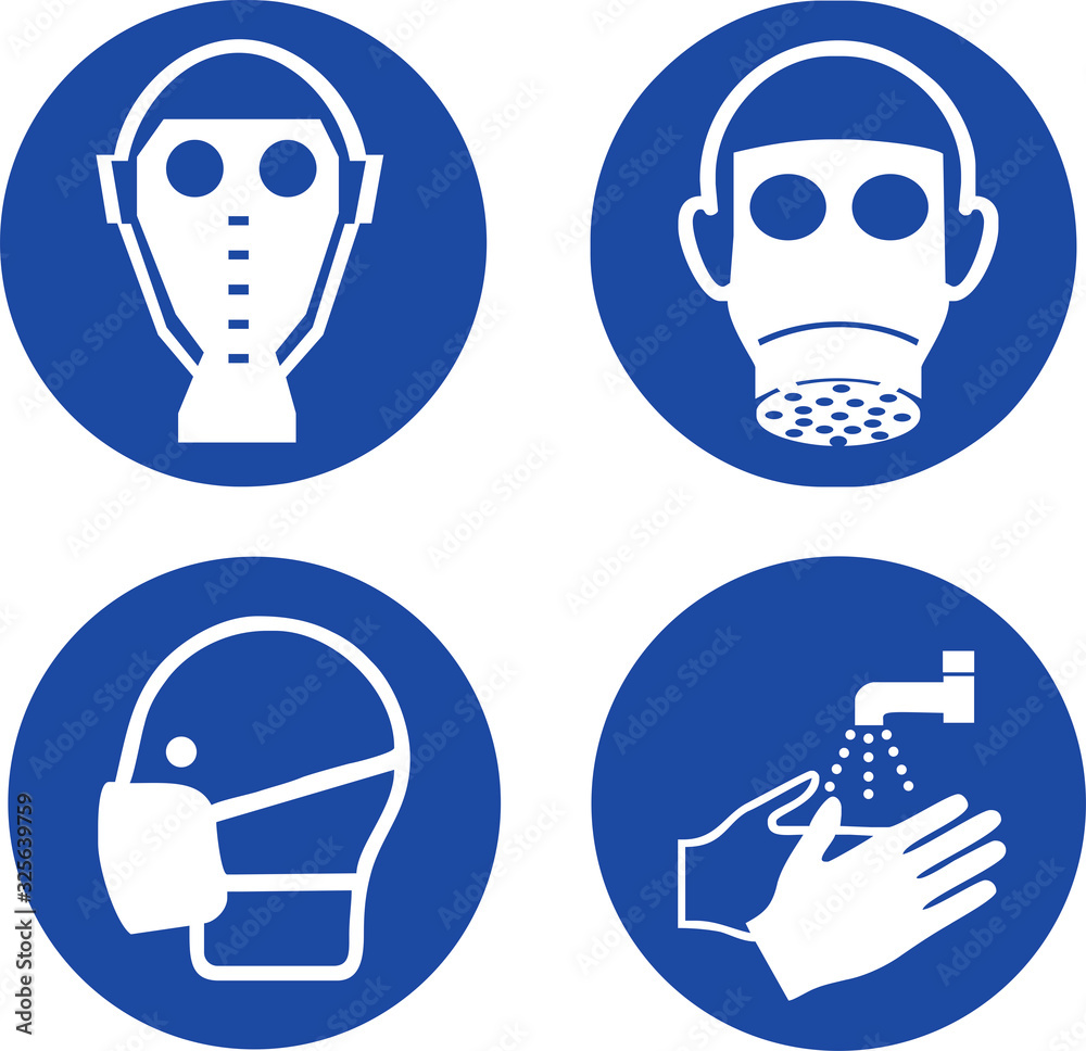 ISO 7010 SIGNAL OF OBLIGATION TO WEAR MASK COVID19 CORONAVIRUS COVID-19 ...