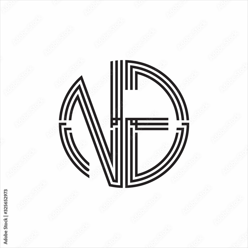 NG Logo monogram triple ribbon style line design template isolated on ...