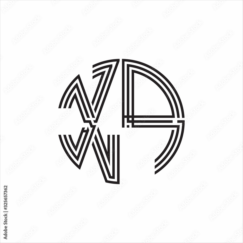 XP Logo monogram triple ribbon style line design template isolated on ...