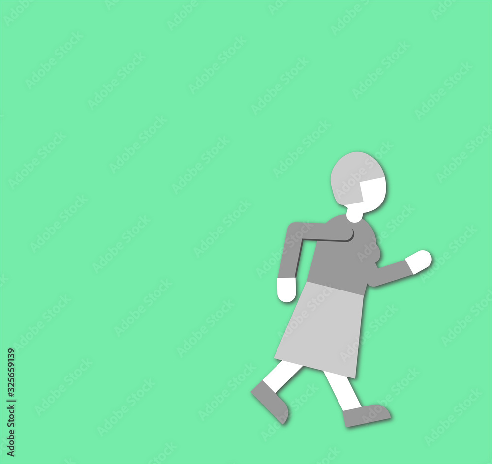 Old Lady Power Walking