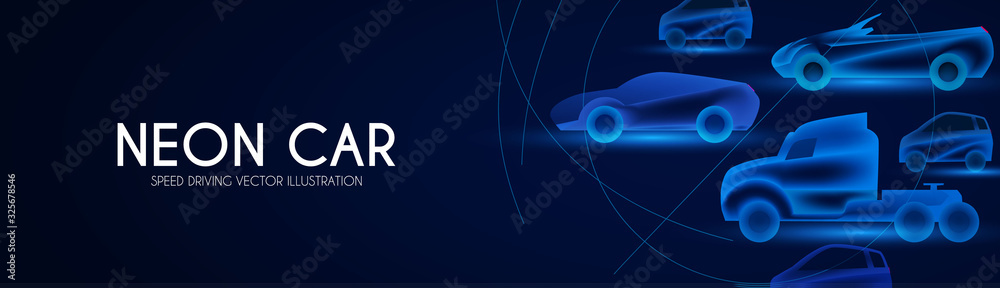 Car background with light effect. Traffic design. Transportation. Stock ...