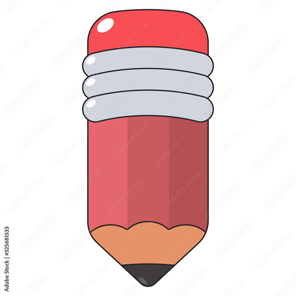 Pencil vector cartoon illustration isolated on a white background ...