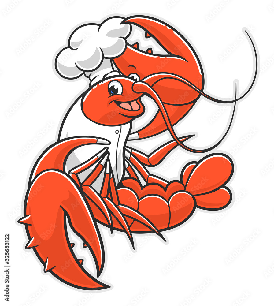 Cartoon lobster cook Stock Vector | Adobe Stock