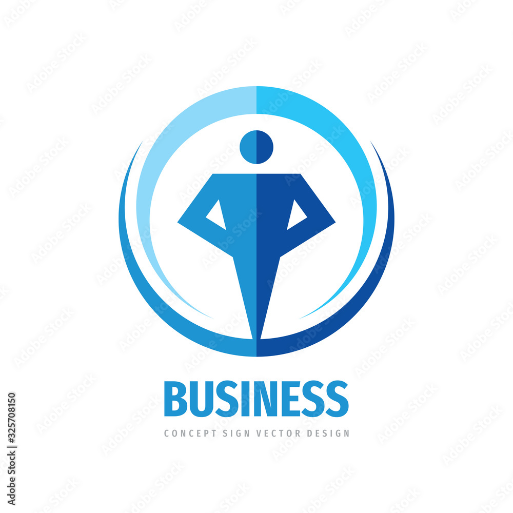 Business people logo template design element. Abstract human character ...
