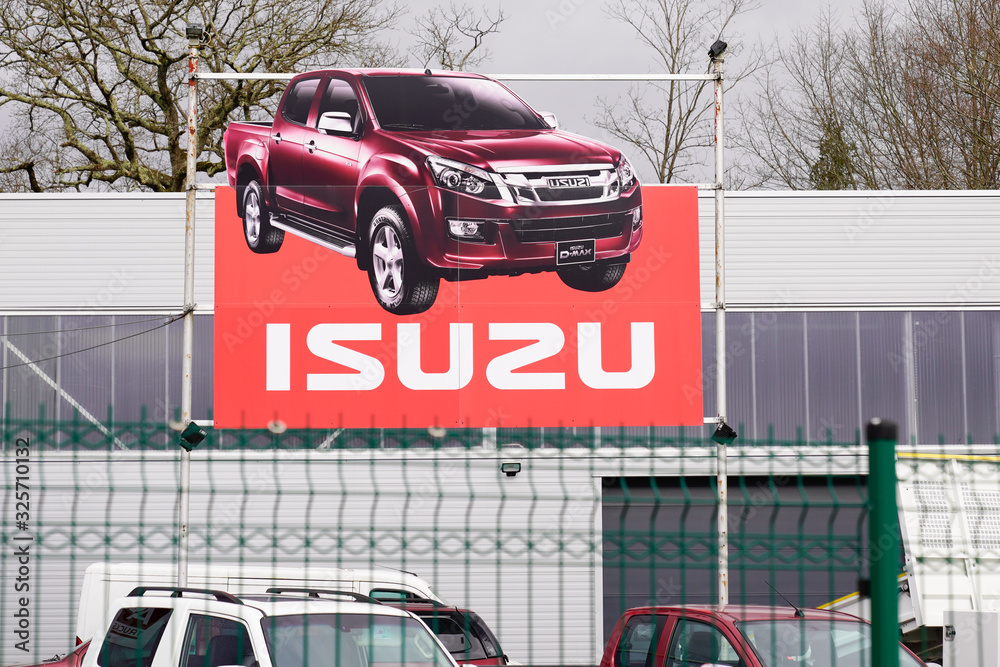 isuzu D-max Hi-Lander pickup sign logo in dealership car station Stock ...