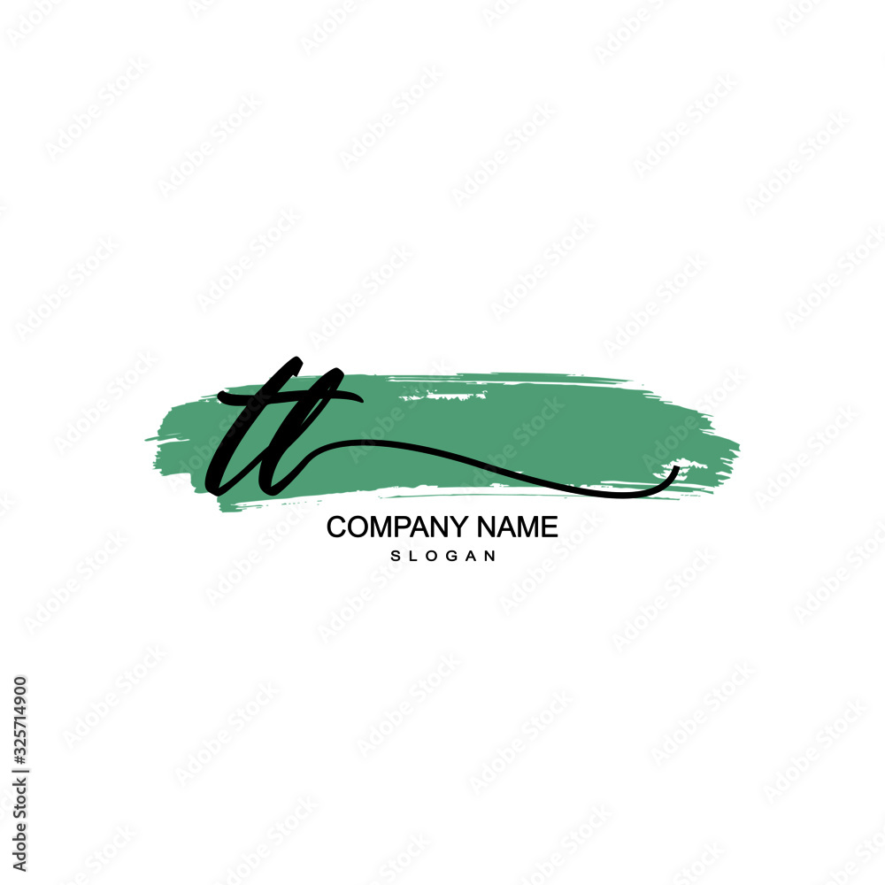 TT Initial watercolor beauty monogram and elegant logo design ...