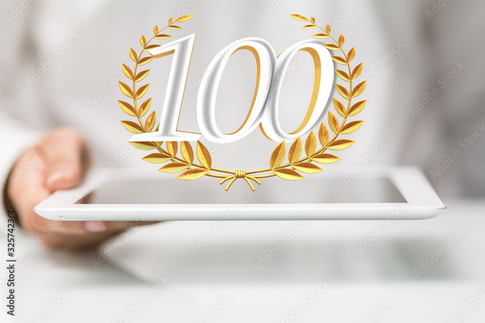 100 Anniversary 3d numbers. Poster template for Celebrating 100 ...