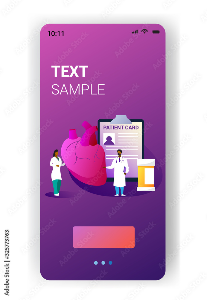 doctors team examining human heart medical consultation internal organ ...