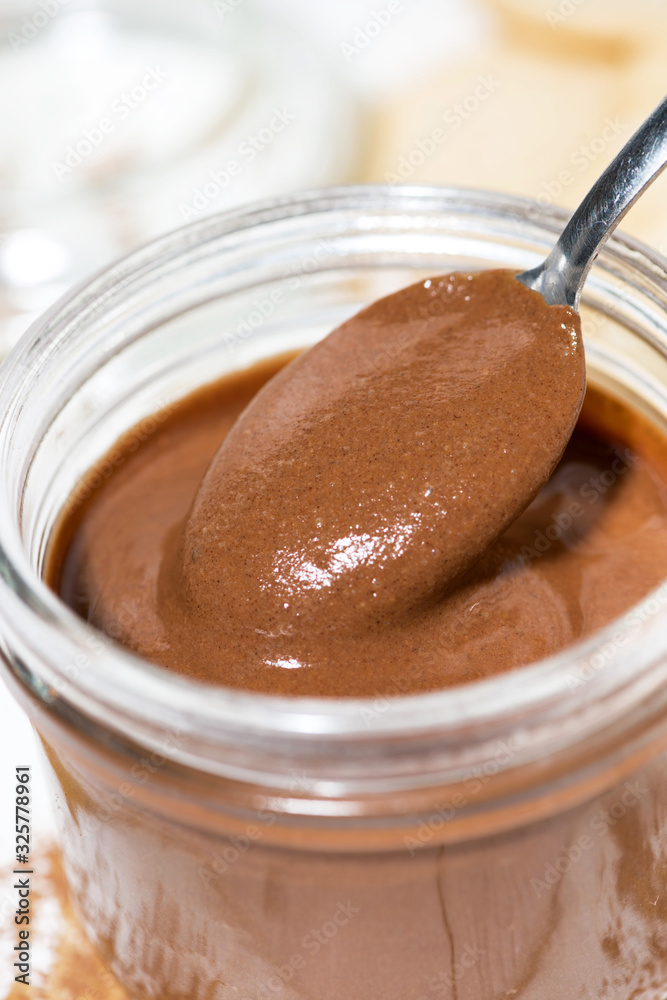 chocolate paste in a spoon Stock Photo | Adobe Stock