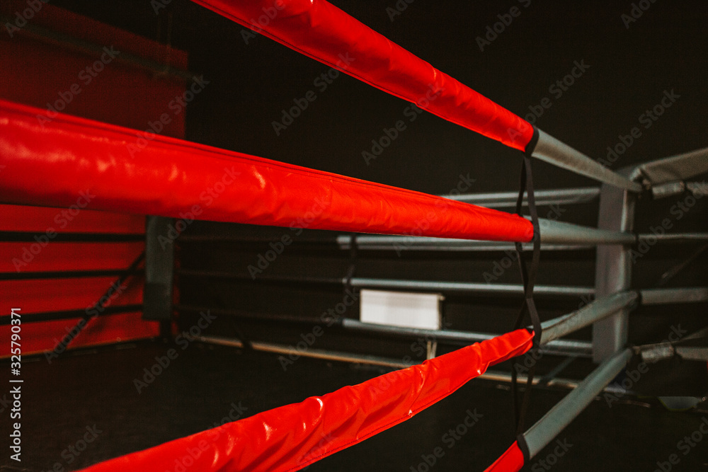 Empty ring for sparring, adapted for boxers, athletes who are fighting ...