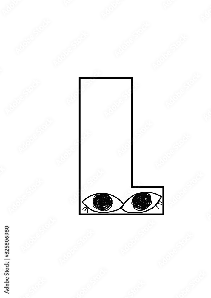 Cartoon style alphabet letter L Stock Illustration | Adobe Stock