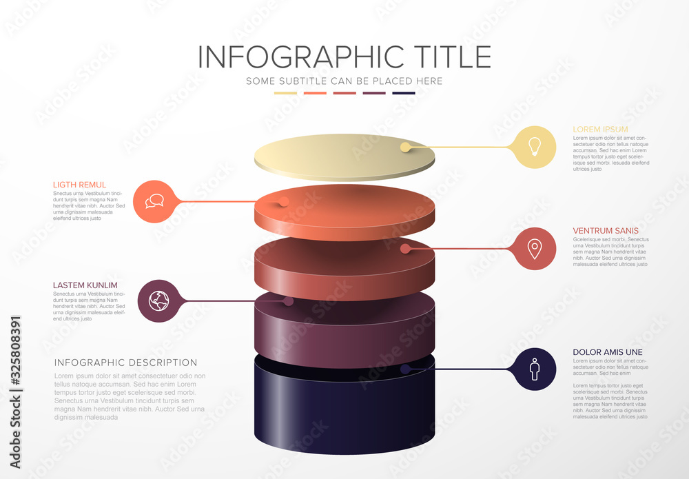 Layers Infographic with Circles Layout Stock Template | Adobe Stock