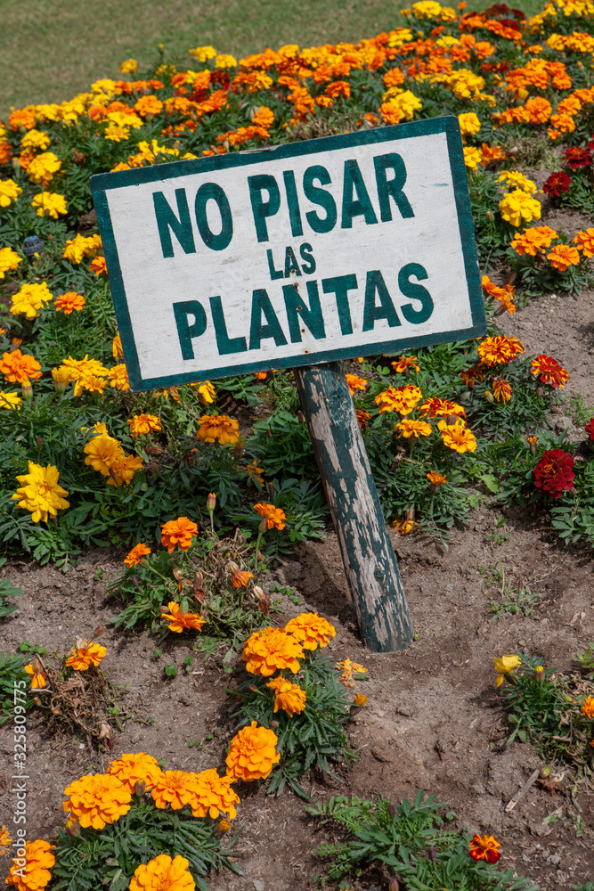 Miraflores coast Lima Peru. South America. Sign says: don't step on the ...