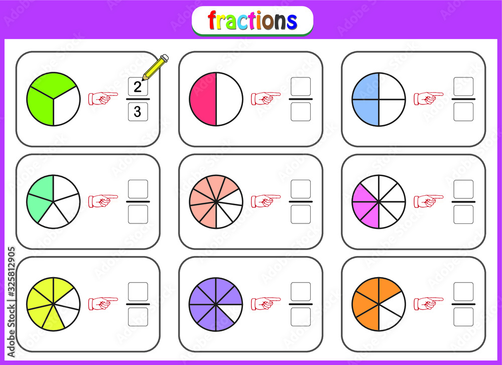 mathematics and geometry, Simplifying Fractions on white background ...