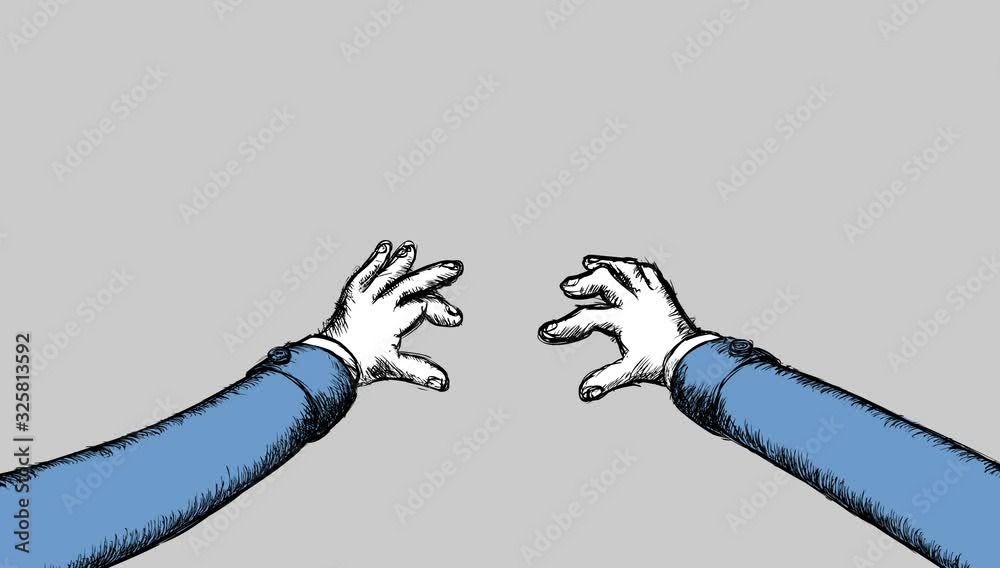 Cartoon hands typing. Hand drawn 2d animation good for any keyboard ...