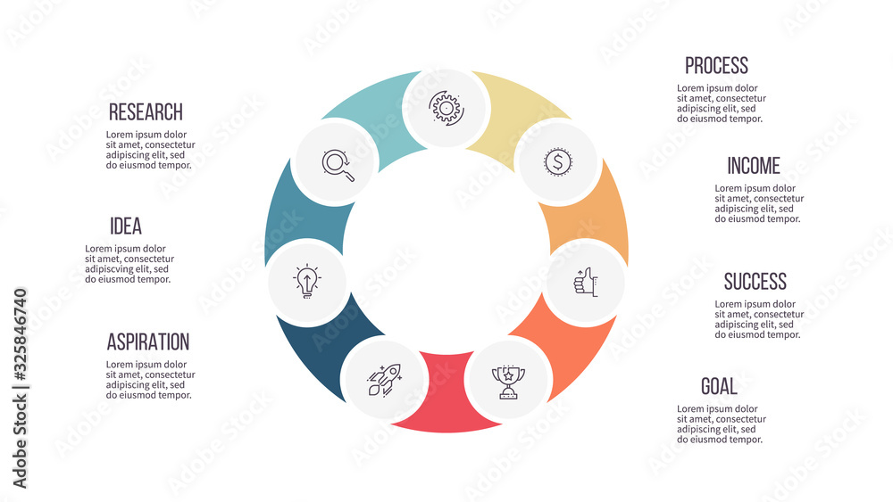 Business infographics. Chart with 7 parts, options. Vector template ...