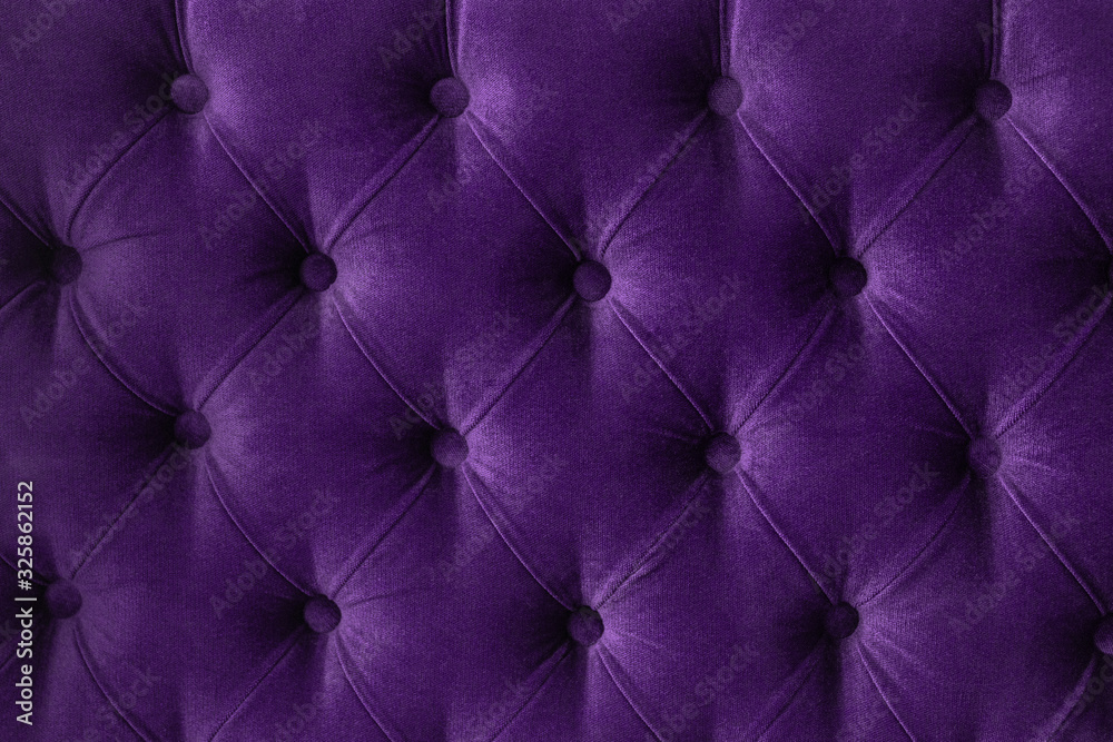 Quilted velour buttoned purple violet color fabric wall pattern ...
