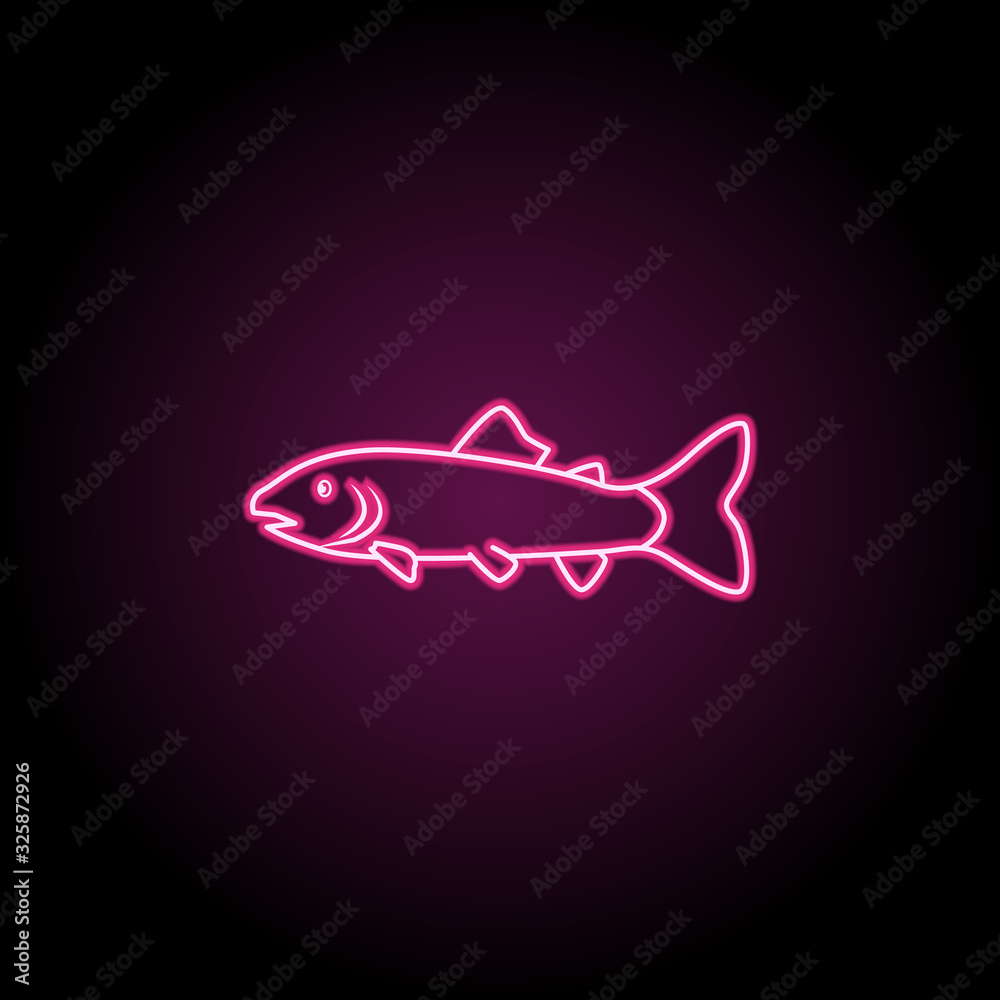 Golden trout neon icon. Simple thin line, outline vector of fish icons ...