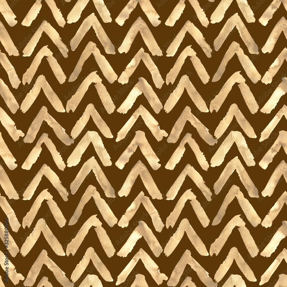 Seamless hand-drawn herringbone pattern, watercolor illustration ...