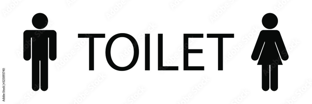 wc, toilet, restroom for men, women, male, female sign logo black ...