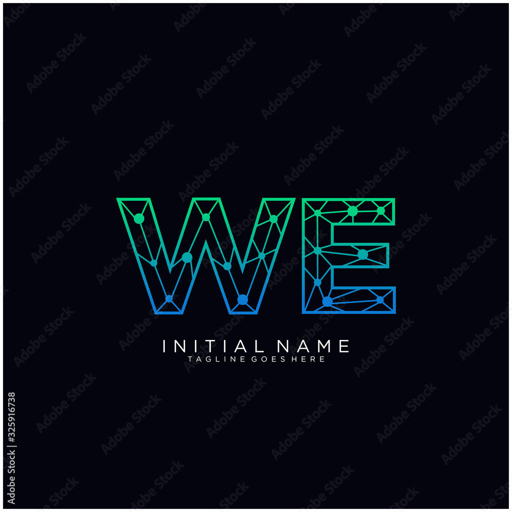 Letter WE abstract line art logo template. Stock Vector | Adobe Stock