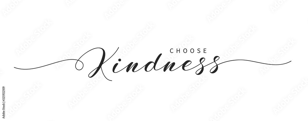 Choose Kindness hand drawn brush lettering. Elegant calligraphic text ...
