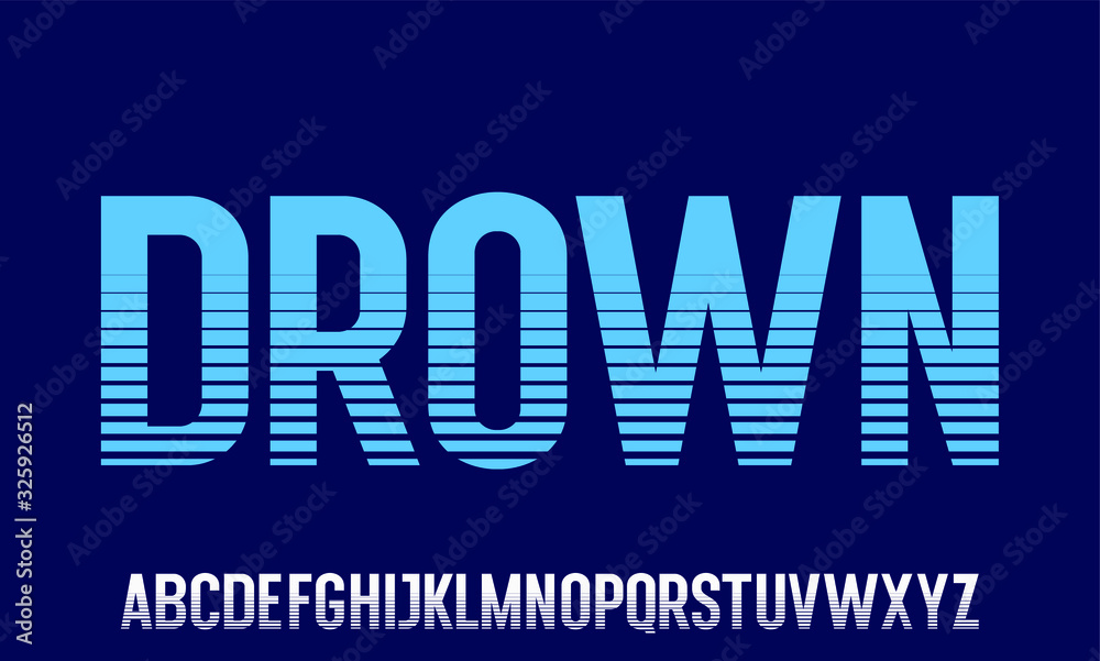 drown the retro condensed font typeset display typeface Stock Vector ...