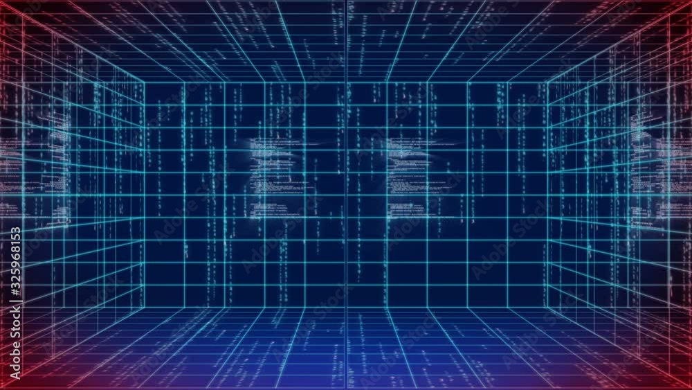 abstract line grid background digital technology with number 4K Stock ...