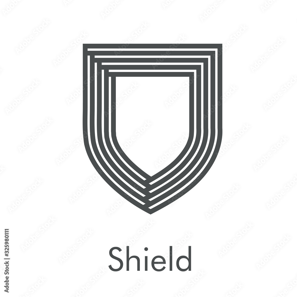 Logotipo escudo con líneas paralelas en color negro Stock Vector ...