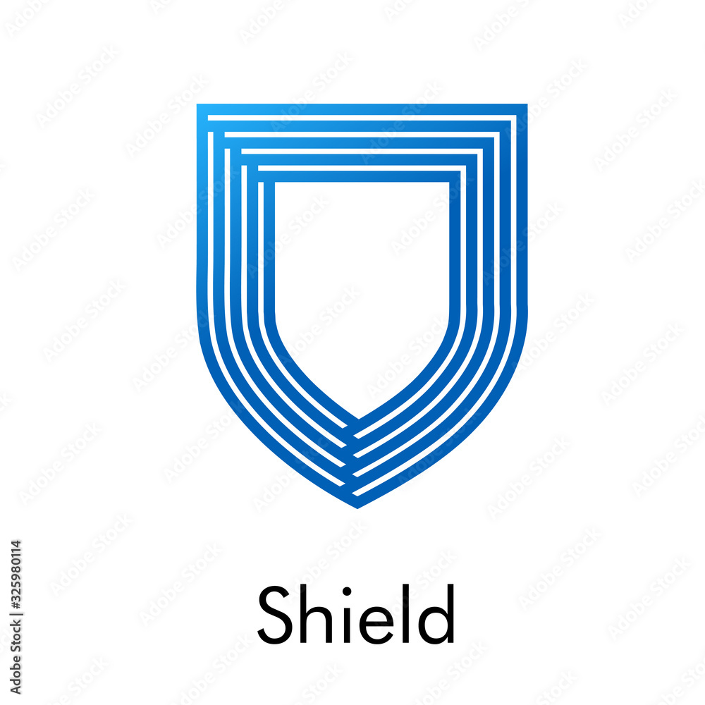 Logotipo escudo con líneas paralelas en color azul Stock Vector | Adobe ...
