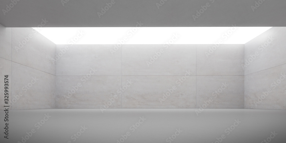 Abstract of architecture space with rhythm of concrete block with sun ...