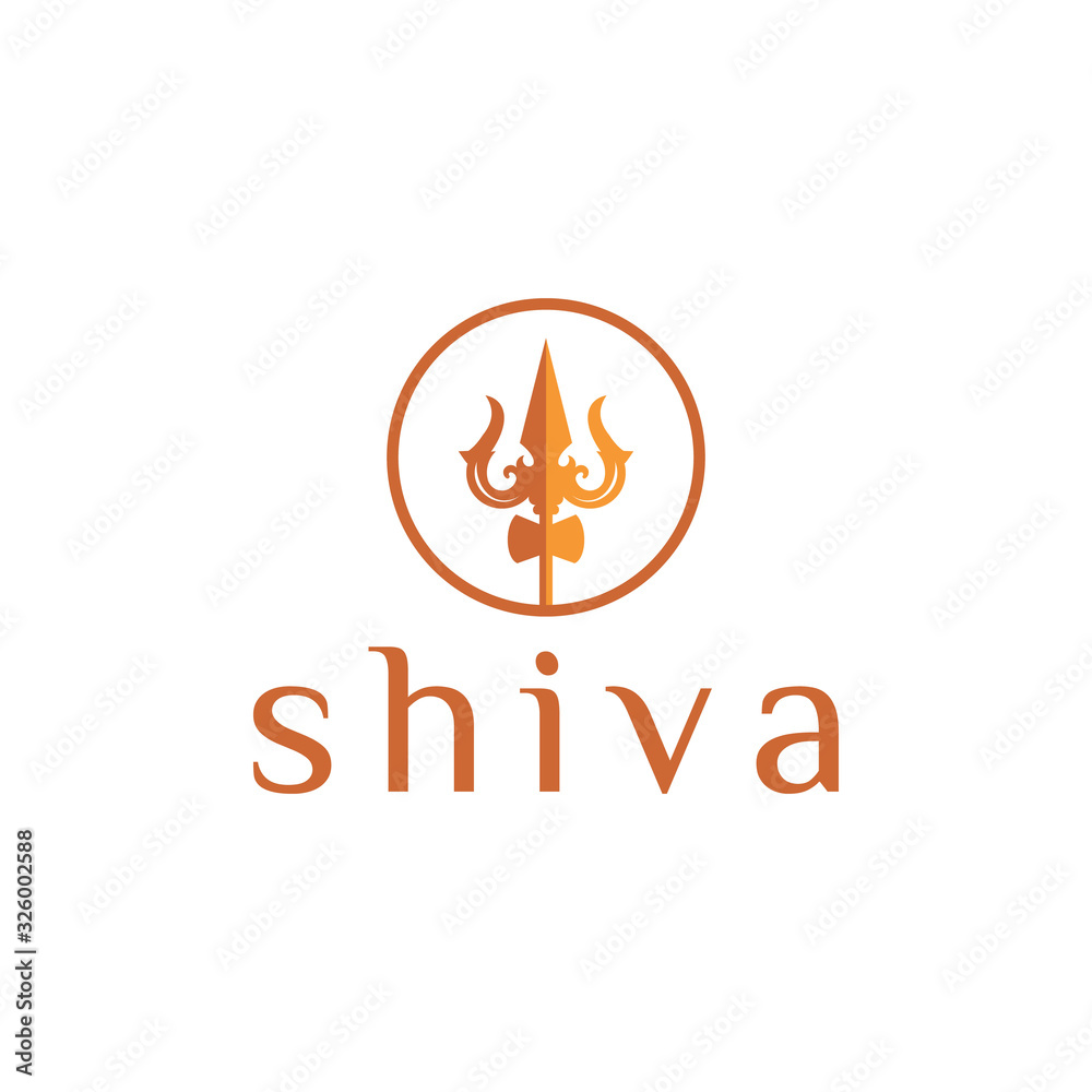 Shiva Logo Design ,Trident icon Vector Illustration Stock Vector | Adobe Stock