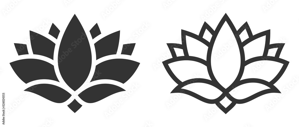 Lotus flower isolated on white background. Vector Stock Vector | Adobe ...