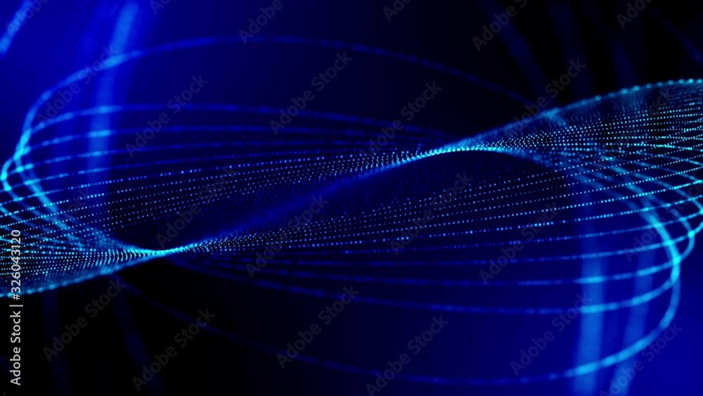 4k seamless looped science-fiction blue background with radial ...