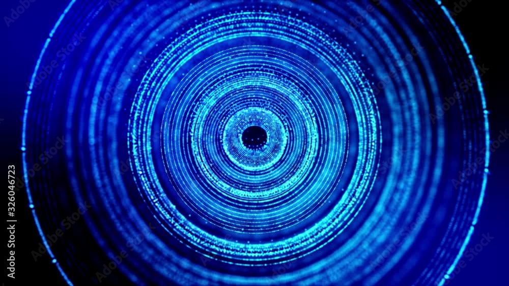 4k seamless looped science-fiction blue background with radial ...