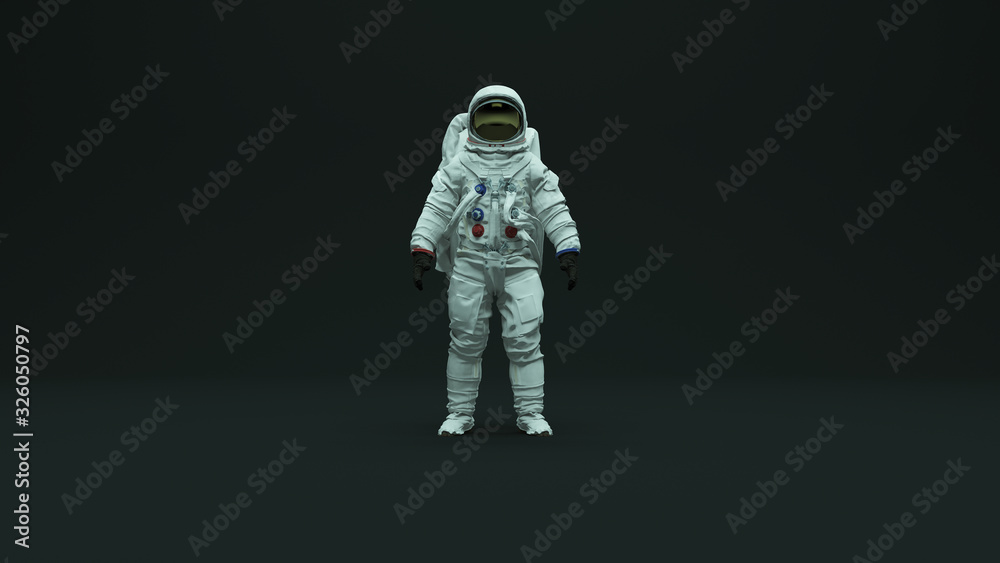 Astronaut with Gold Visor and White Spacesuit With Dark Grey Background ...