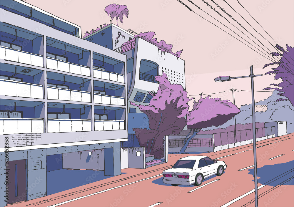 Tokio cityscape vector illustration Tokyo street, vector illustration ...
