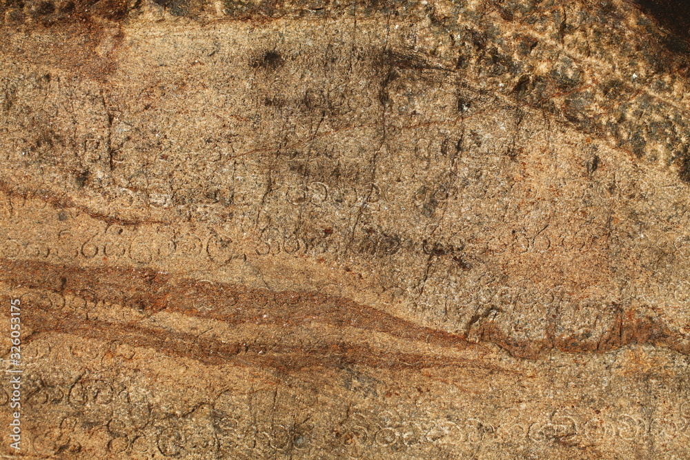 Foto de ancient inscriptions in stone in Sinhala letters do Stock ...