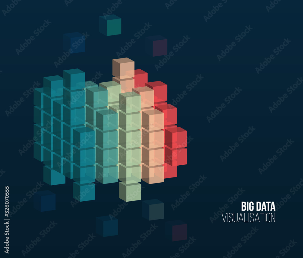 Big Data Visualization Background With Square Array Connection Structure Data Array Visual