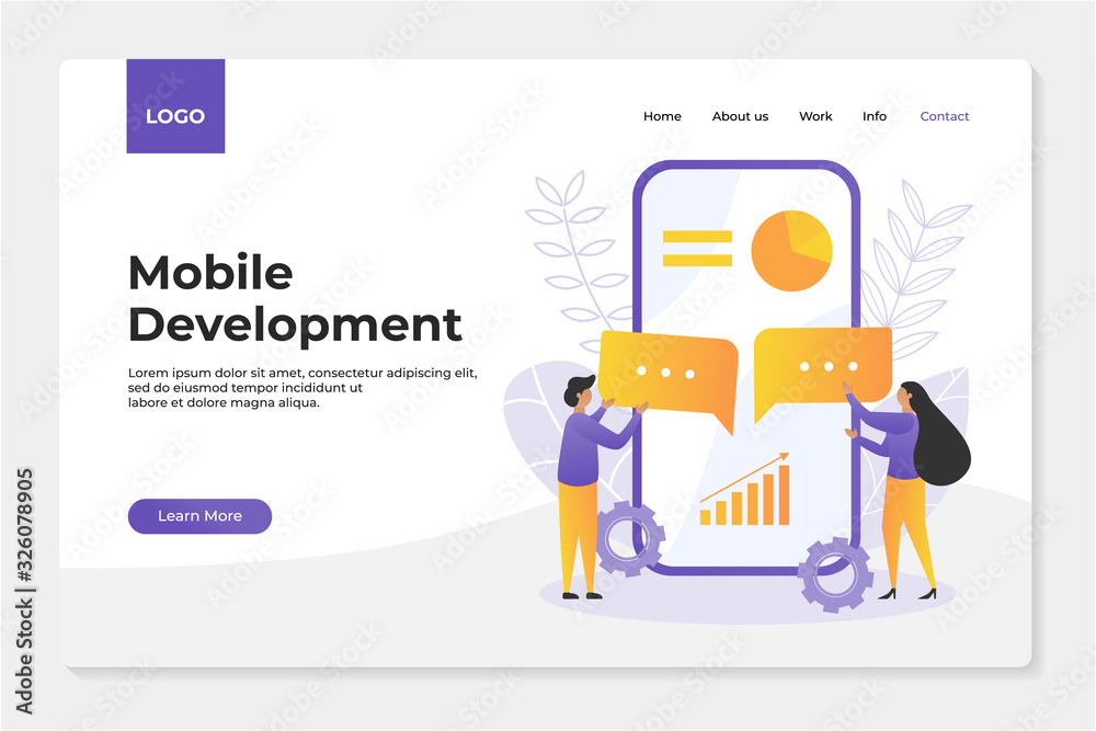 Mobile development concept illustration vector with flat design style ...