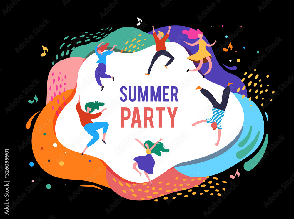 Summer fest, concept of live music festival, jazz and rock, food street ...